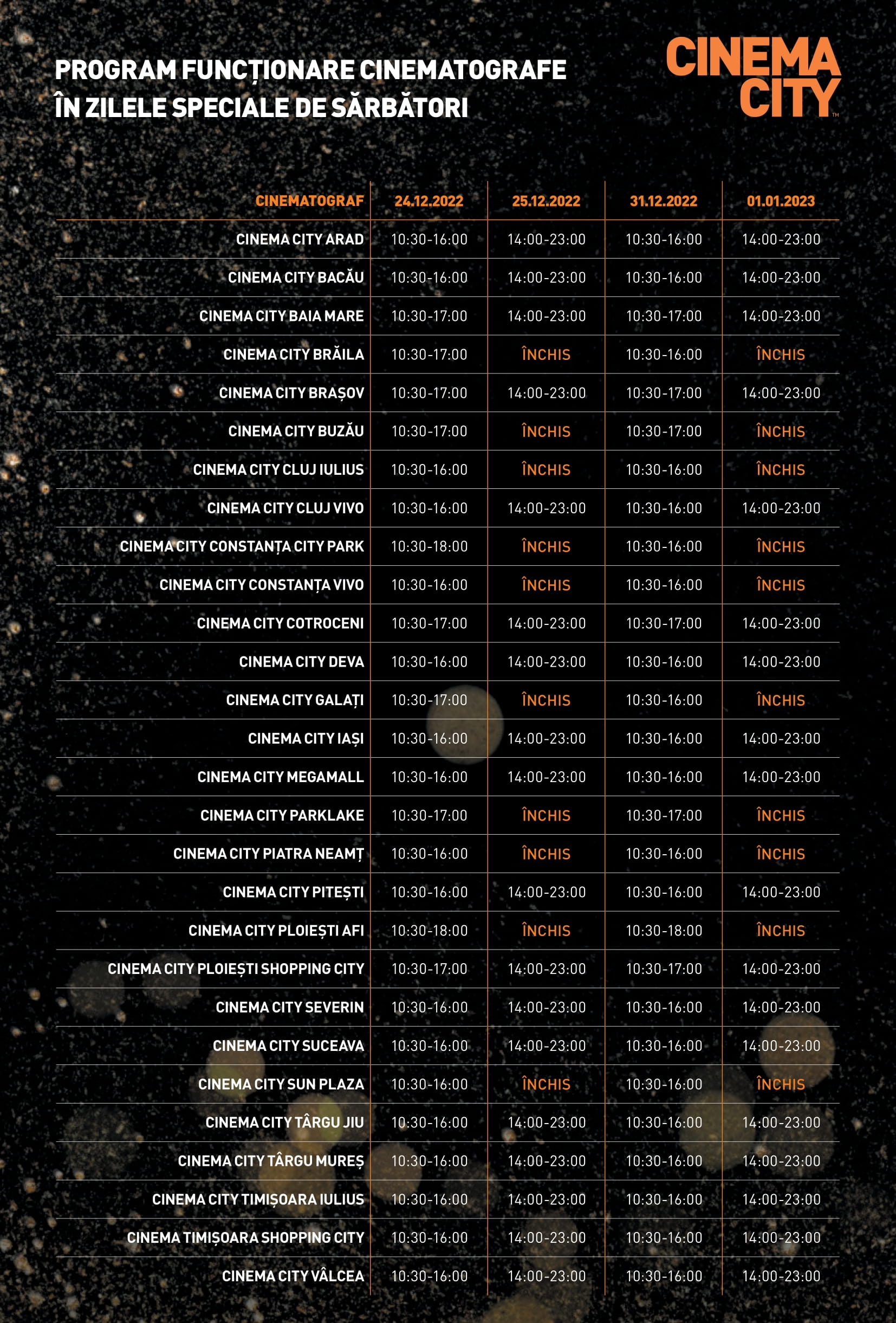 ≈ Echipa Cinema City îți urează sărbători fericite ≈